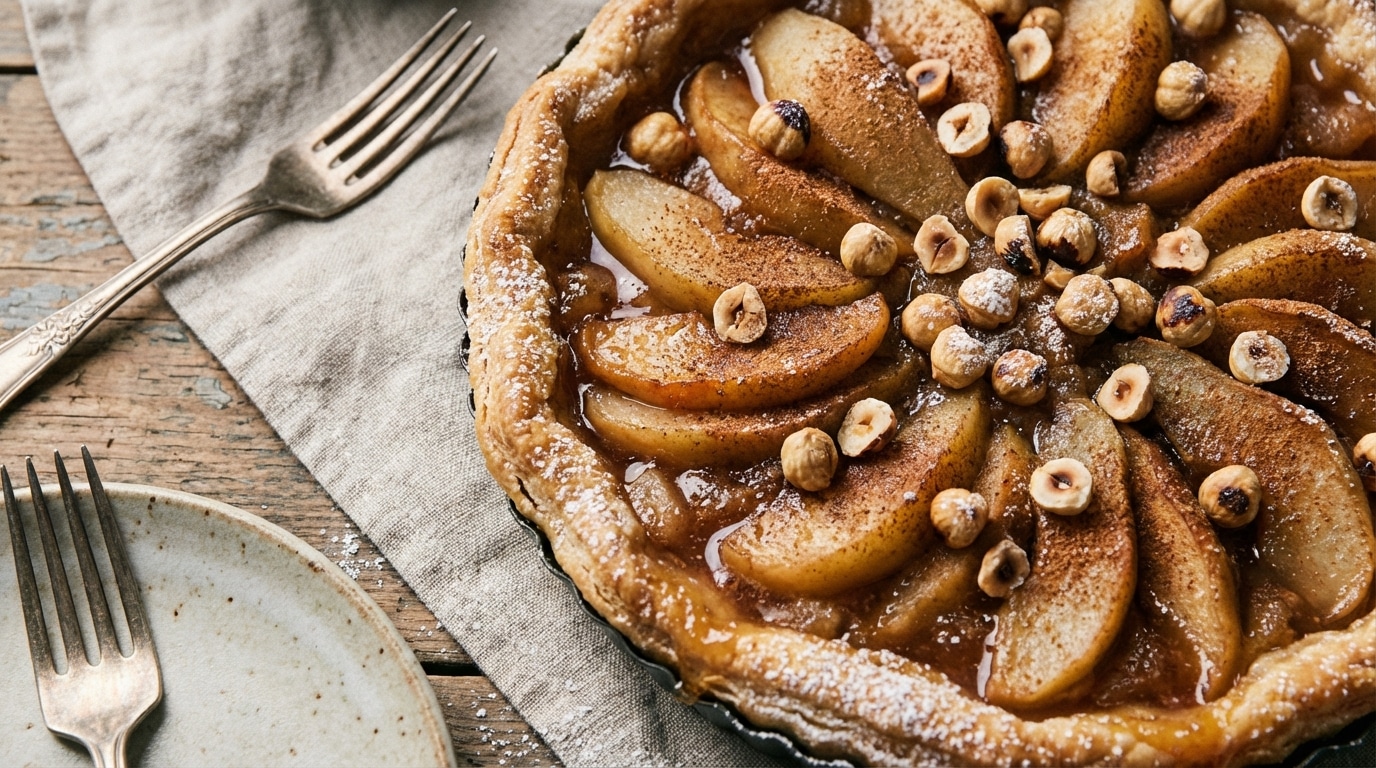 Chaleur d’hiver et fruits fondants : la tarte pommes-poires-noisettes ...